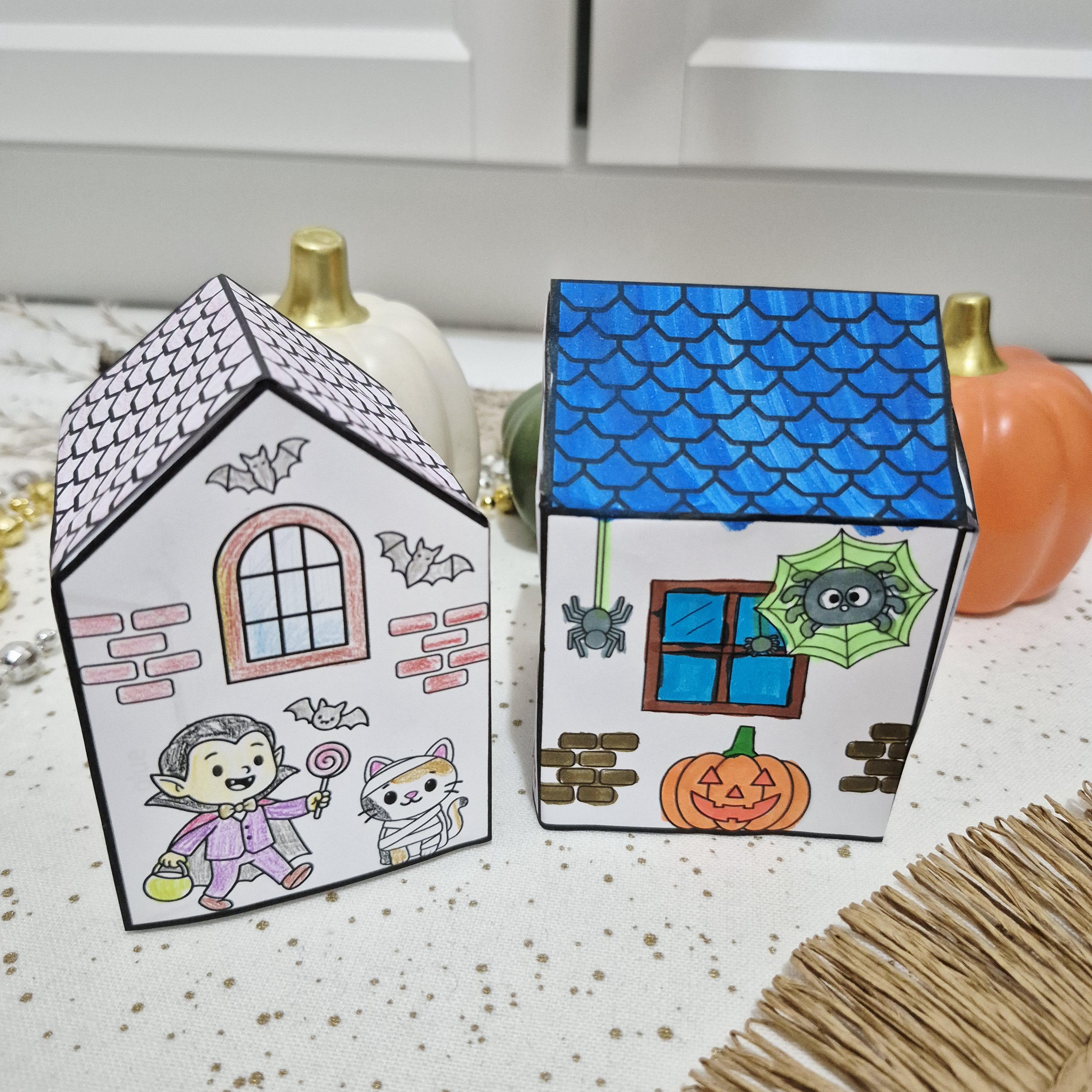 Haunted House Paper Craft Printable, Fun 3D Halloween Activity for Kids ...