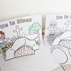He is Risen Easter Card Crafts DIY 3D Easter Card Printable Sunday ...