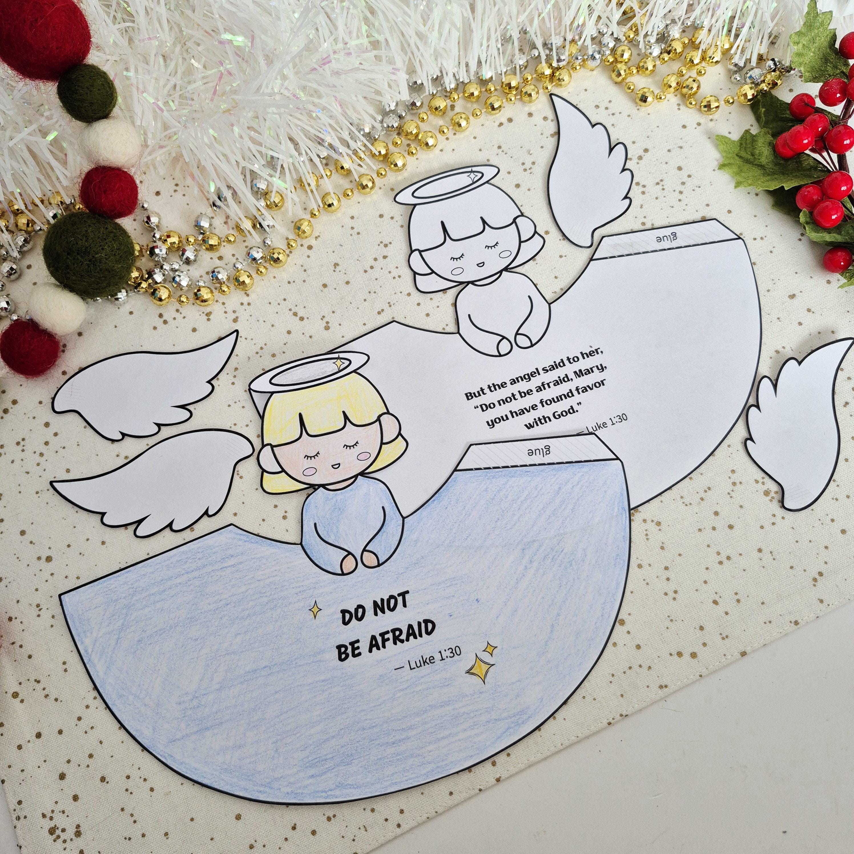 Printable Christmas Angel Craft Bible Verse, 3D Cone Angel Template for ...