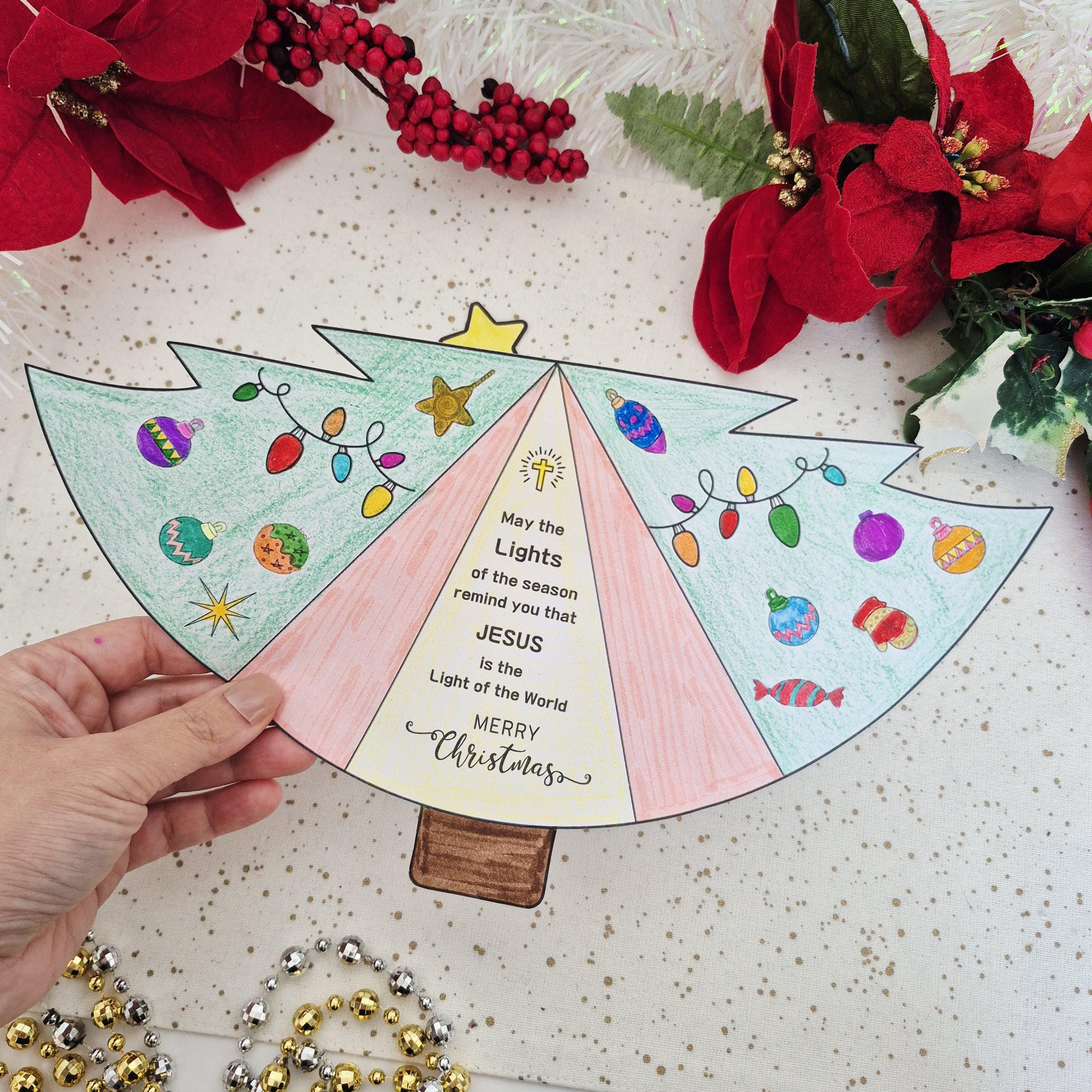 Christian Christmas Tree Craft Printable | Light of the World Bible ...