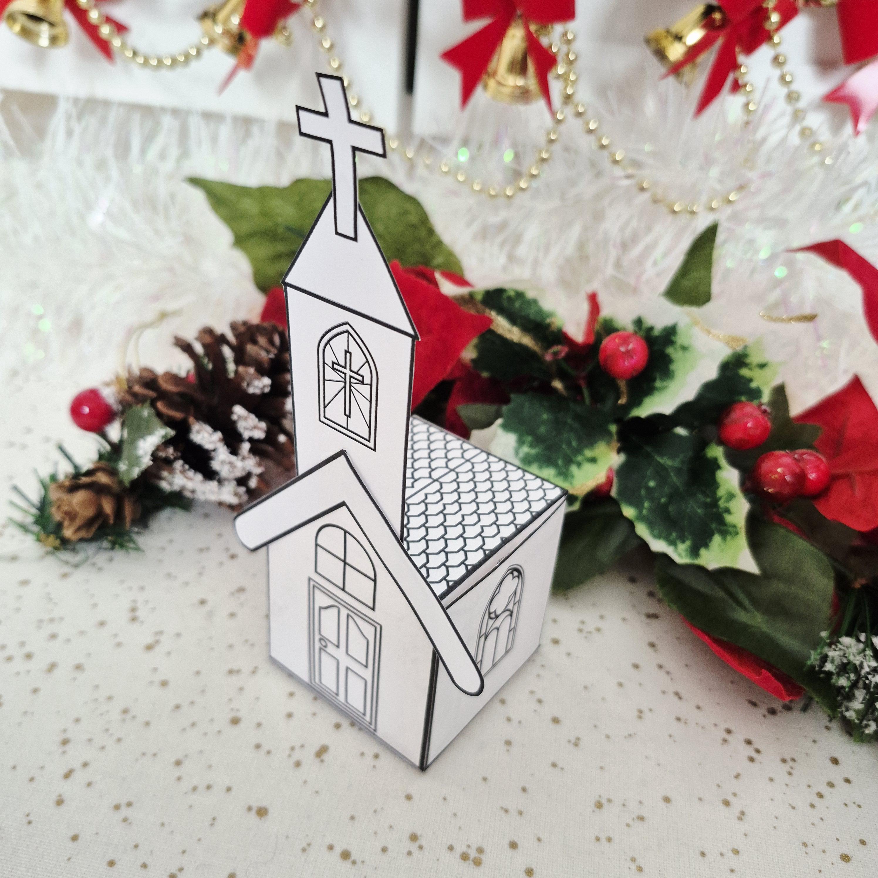 Printable 3D Church Craft PDF | Bible Craft for Kids | Sunday School ...