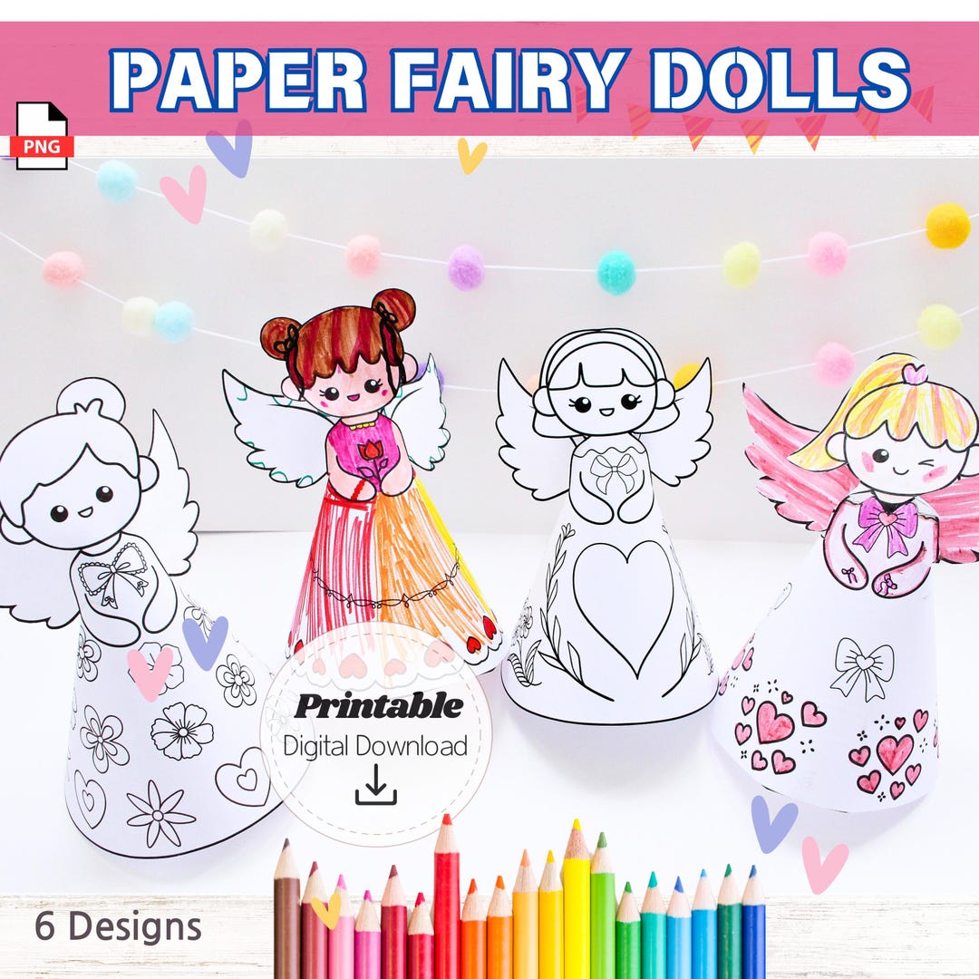 Fairy Paper Craft, Kids DIY Craft Fairy Doll Printable Activity DIY ...