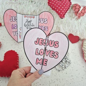 Jesus Loves Me Sunday School Activity | Heart Foldable Card Bible Craft ...