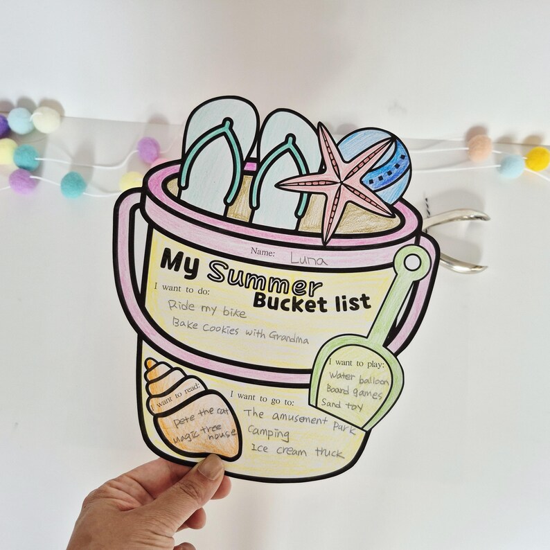 Summer Bucket List for Kids Printable End of Year Worksheet Summer ...