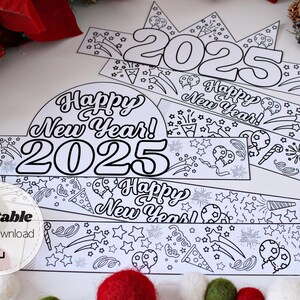 2026 New Year Paper Crown Printable DIY Coloring Craft Kids Activity ...
