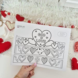 God is Love Valentine Crown Printable | Christian Kids Craft Template ...