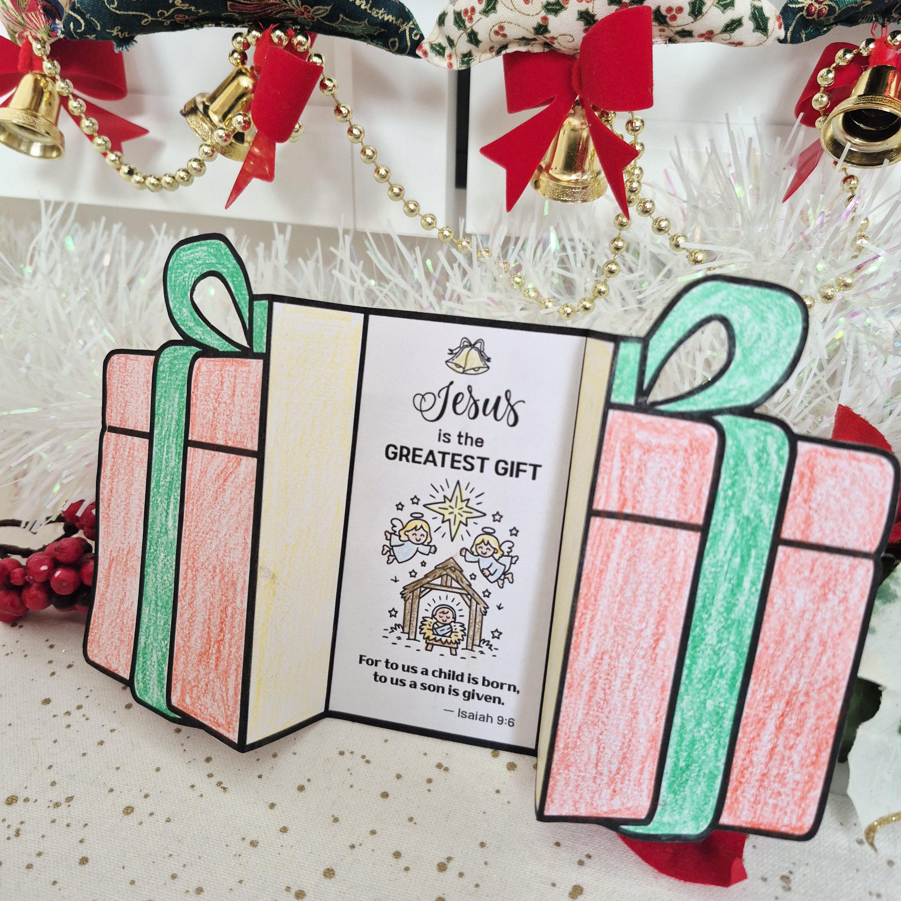 Jesus is the Greatest Gift Craft | Foldable Christmas Bible Craft ...