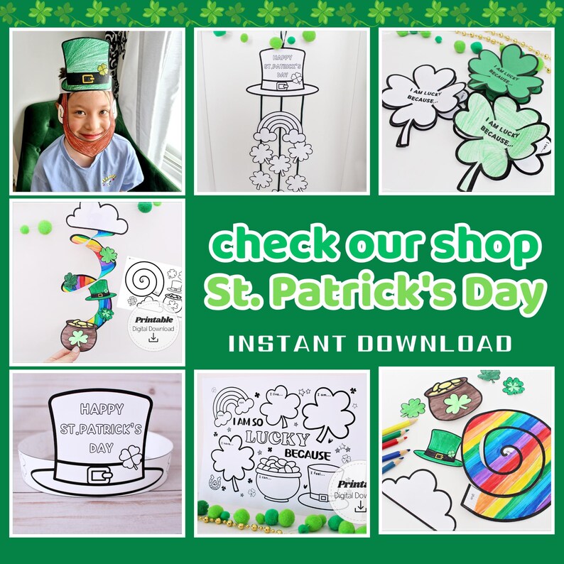 Shamrock Craft Printable Flip Book Template 'I Am Lucky Because ...
