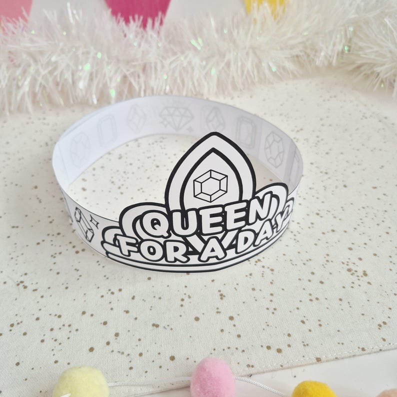 Queen for a Day Crown Craft, Birthday Party Paper Tiara, Bridal Shower ...