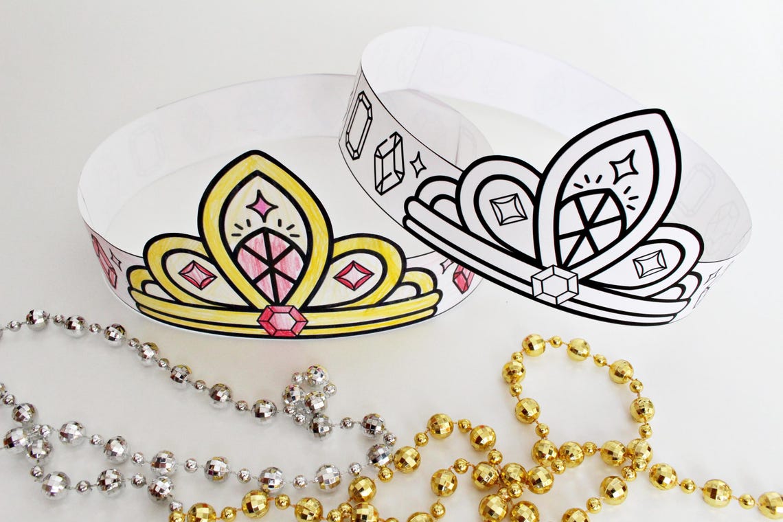 Paper Princess Crown Template Printable Kids Paper Tiara Craft DIY ...