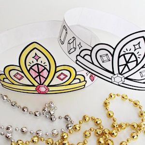 Paper Princess Crown Template Printable Kids Paper Tiara Craft DIY ...