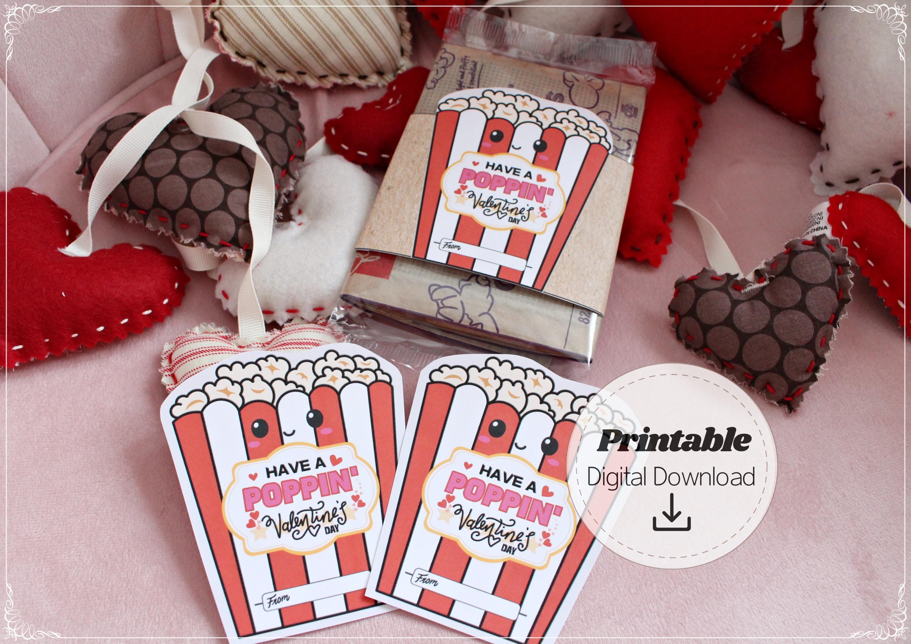 Have a Poppin' Valentine's Day Popcorn Wrapper & Tags, Kids Valentine ...
