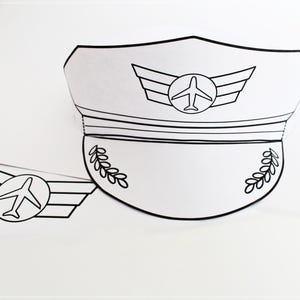 Printable Pilot Hat Template DIY Paper Captain Aviation Hat Kids ...