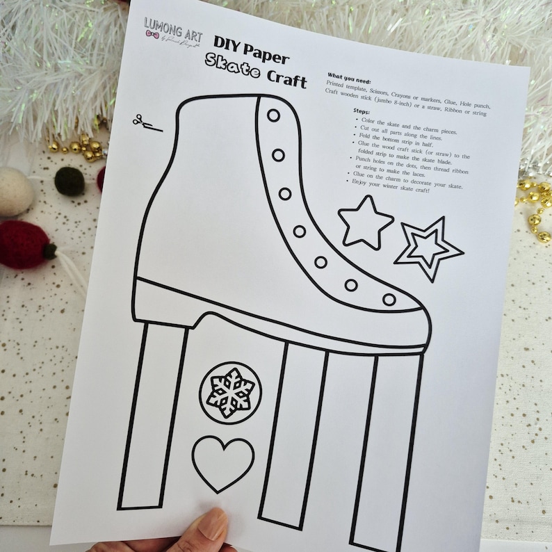 Printable Ice Skate Craft for Kids — Winter Paper Craft Template ...