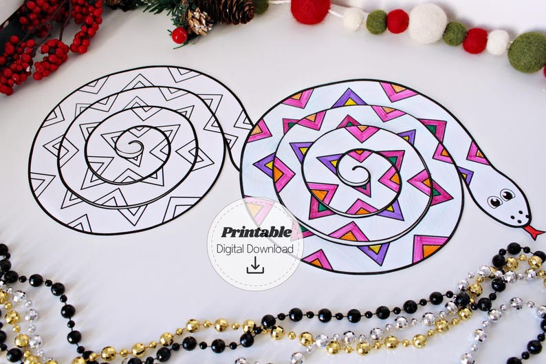 Build a Snake Paper Spiral Snake Printable DIY Paper Toy Kids Activity ...