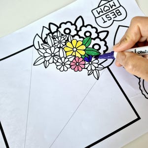 Mother's Day Flower Bouquet Craft BEST MOM Printable Color & Cut ...