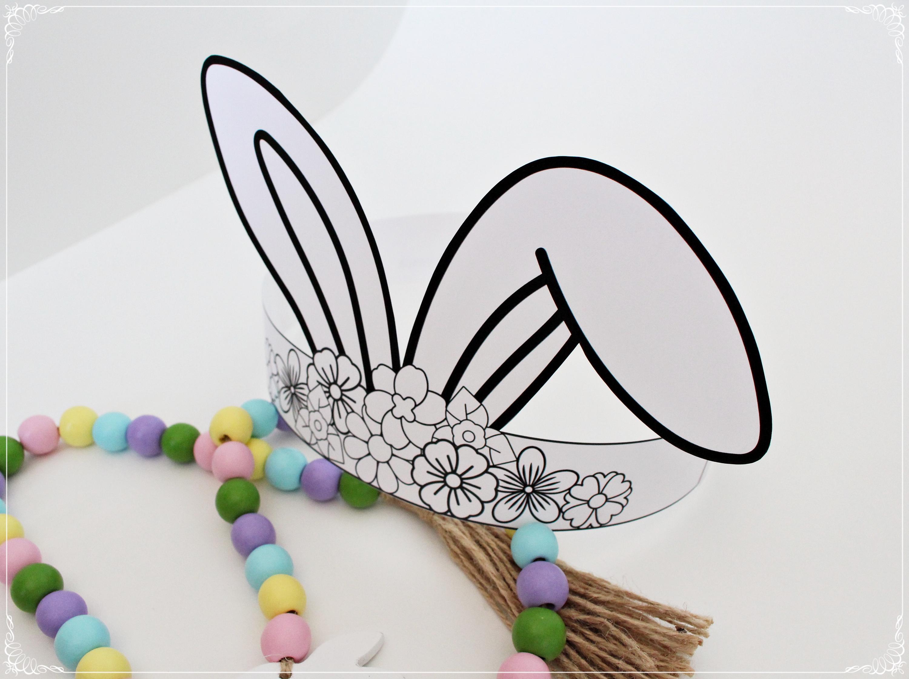 Easter Bunny Ears Crown Printable Kids Easter Craft Paper Bunny Crown ...