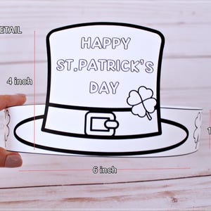 St. Patrick's Day Hat Crown Printable DIY Leprechaun Hat Craft Activity ...