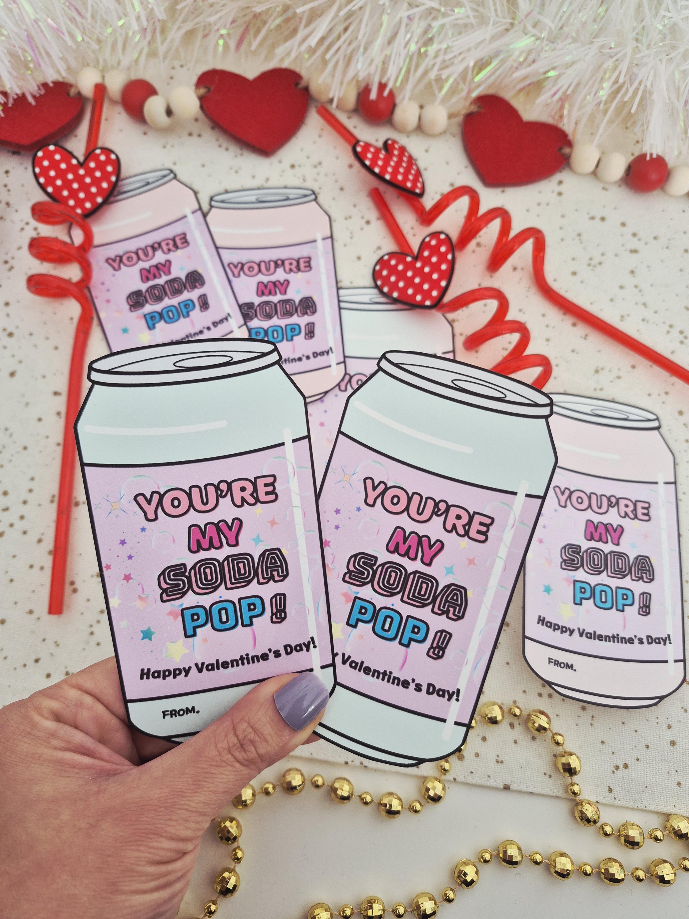 Printable You’re My Soda Pop Valentine Tags | Soda Can Valentine Cards ...