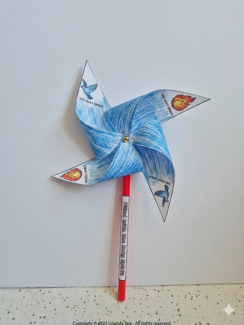 Pentecost Pinwheel Craft for Kids | Holy Spirit Bible Activity | Sunday ...