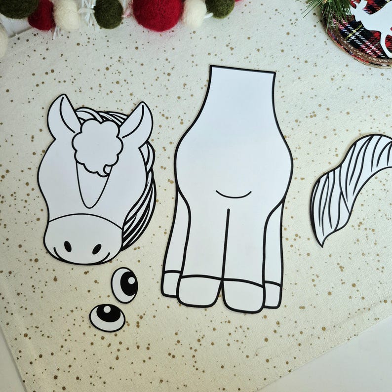 Paper Bag Horse Craft Printable, 2026 Year of the Horse Paper Bag ...