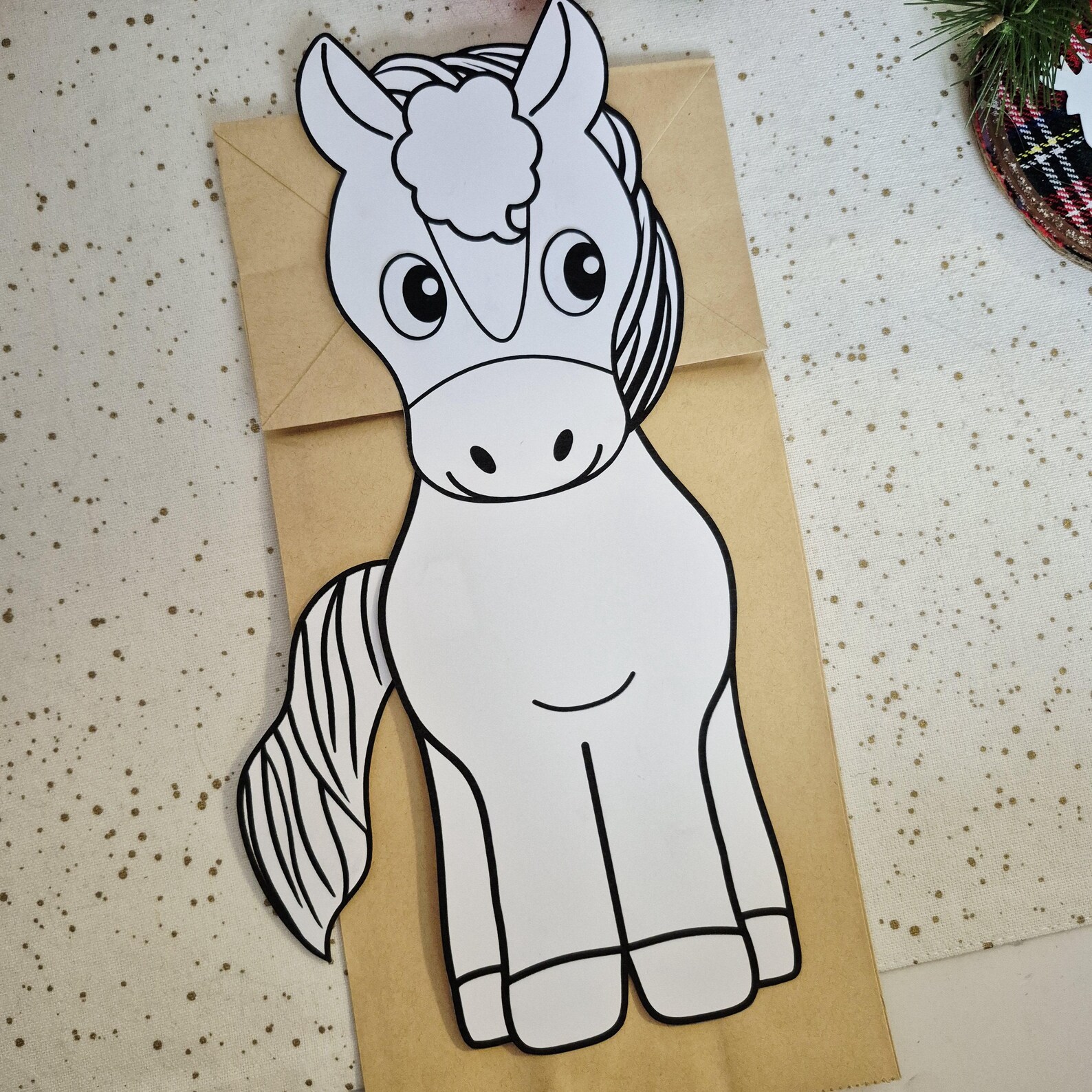 Paper Bag Horse Craft Printable, 2026 Year of the Horse Paper Bag ...