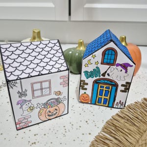 Haunted House Paper Craft Printable, Fun 3D Halloween Activity for Kids ...