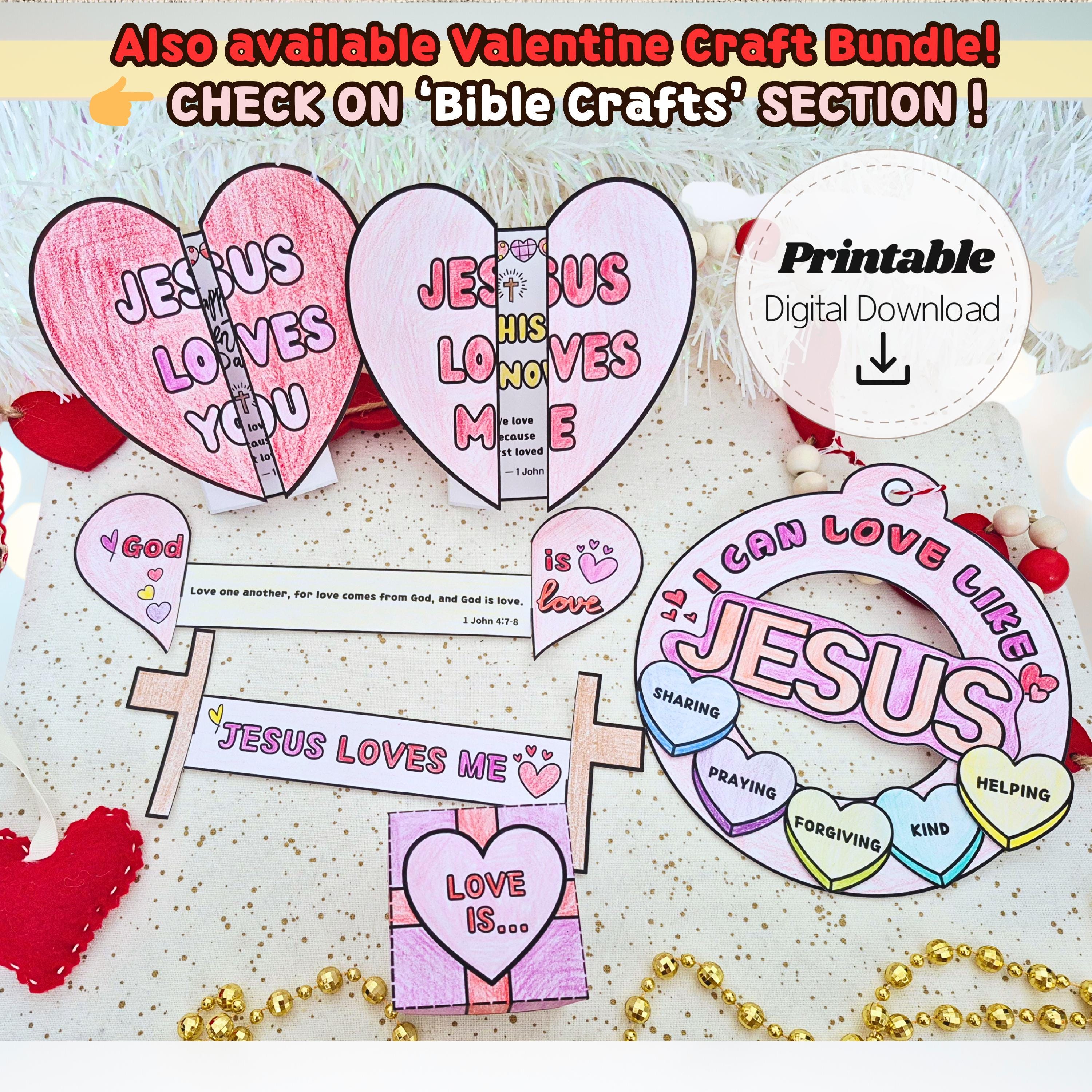 God is Love Valentine Crown Printable | Christian Kids Craft Template ...