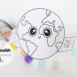 Earth Day Crown Template Printable Earth Paper Crown Environmental ...