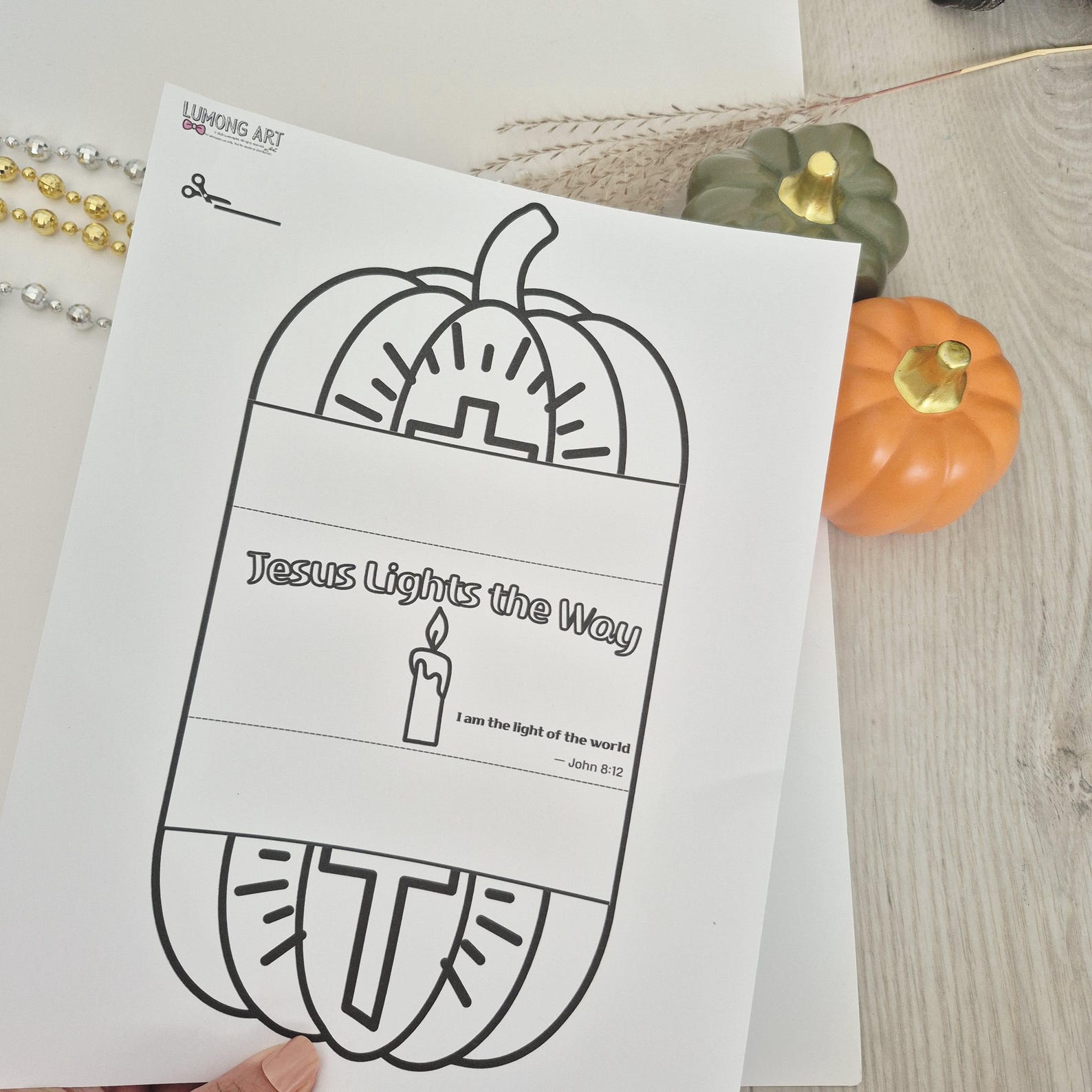 Jesus Lights the Way Pumpkin Craft, Printable Christian Fall Activity ...