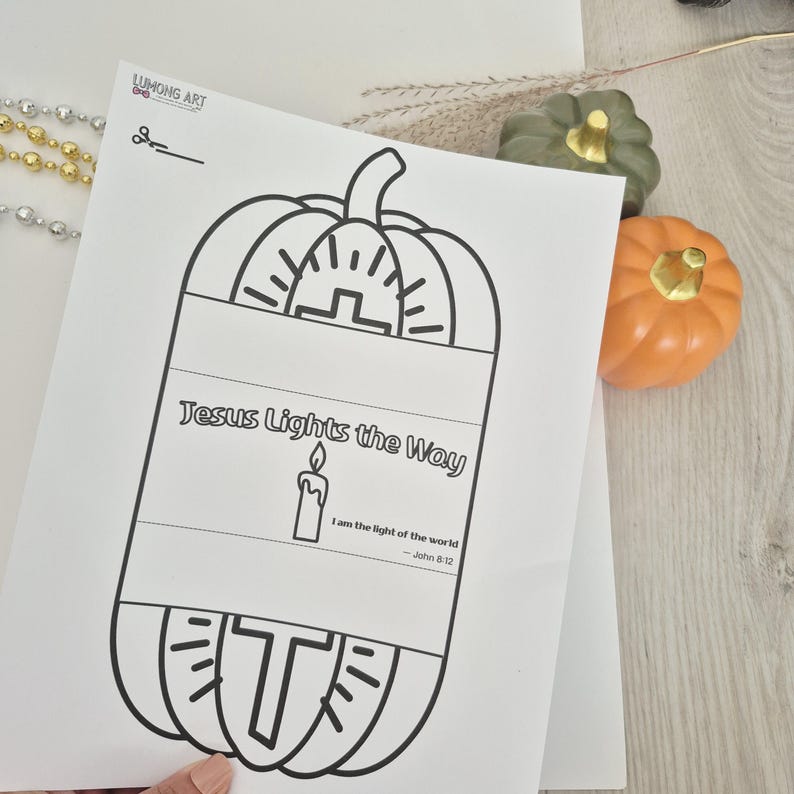 Jesus Lights the Way Pumpkin Craft, Printable Christian Fall Activity ...