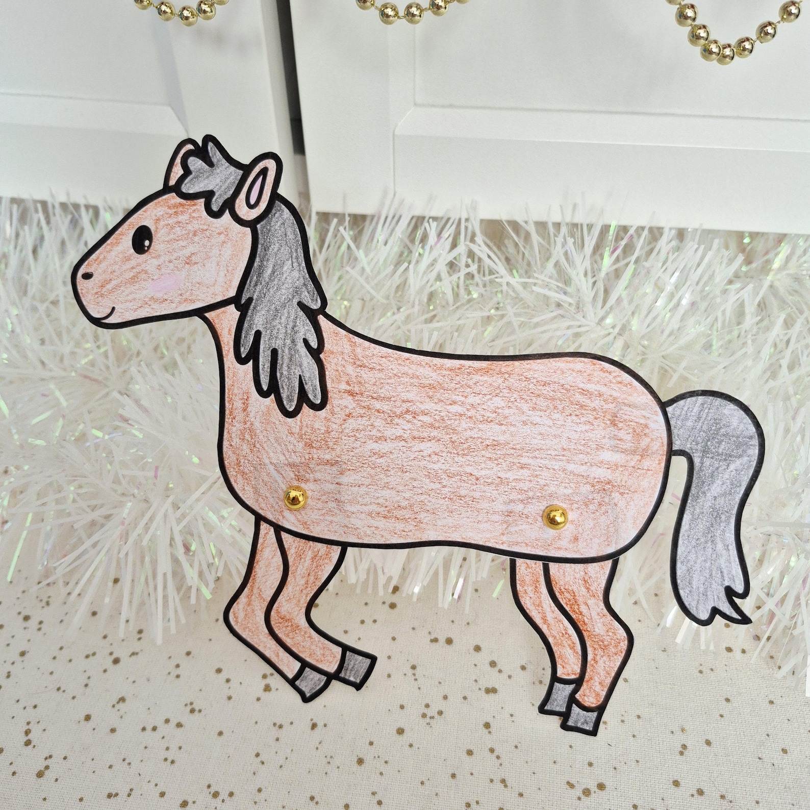 Horse Puppet Paper Craft Printable, 2026 Year of the Horse Split Pin ...