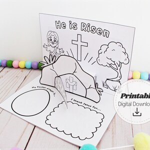 He is Risen Easter Card Crafts DIY 3D Easter Card Printable Sunday ...