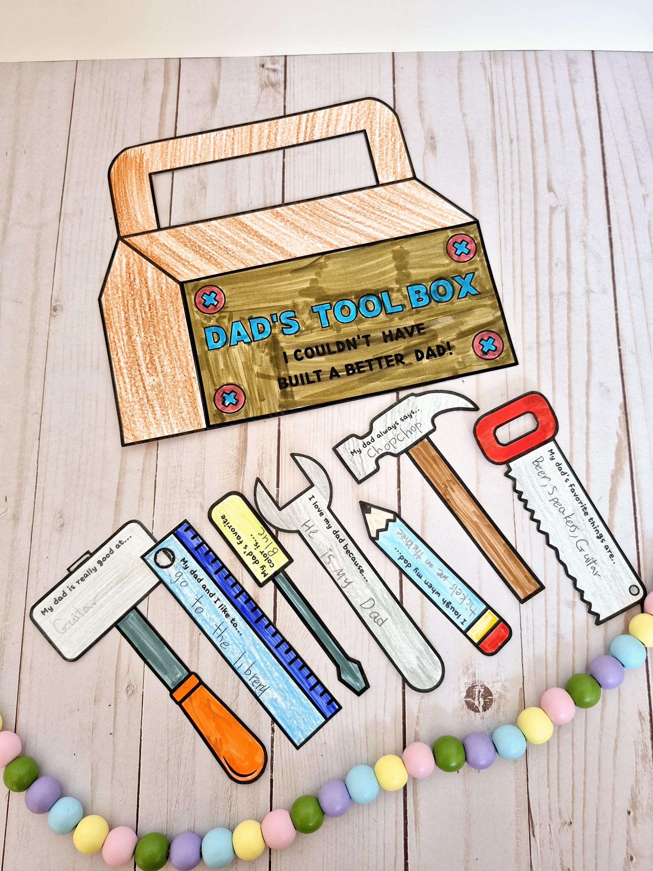 Father's Day Craft Tool Box Printable Dad’s Toolbox Coloring Activity I ...