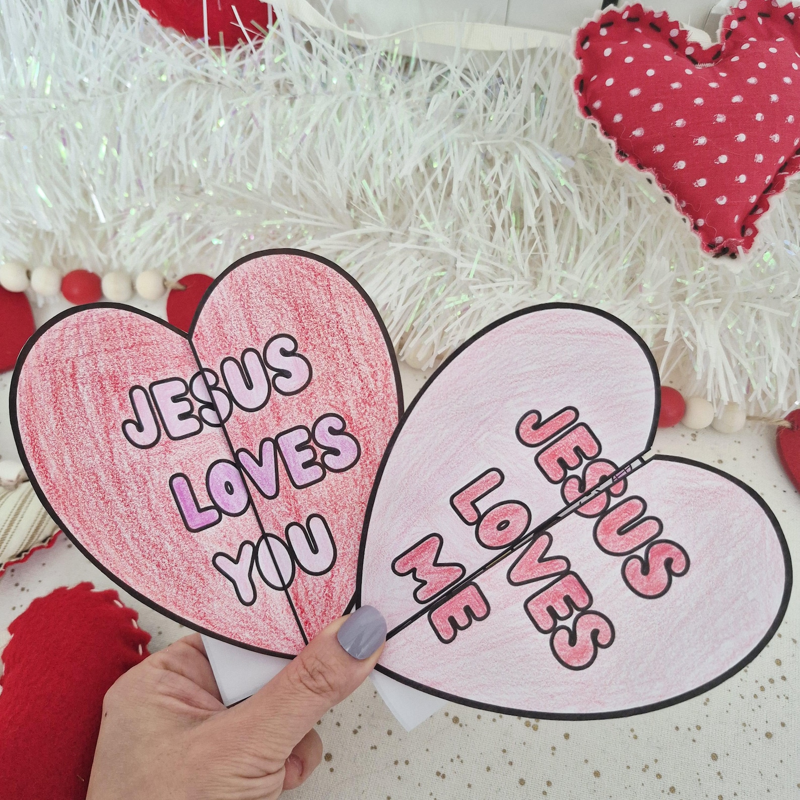 Jesus Loves Me Sunday School Activity | Heart Foldable Card Bible Craft ...