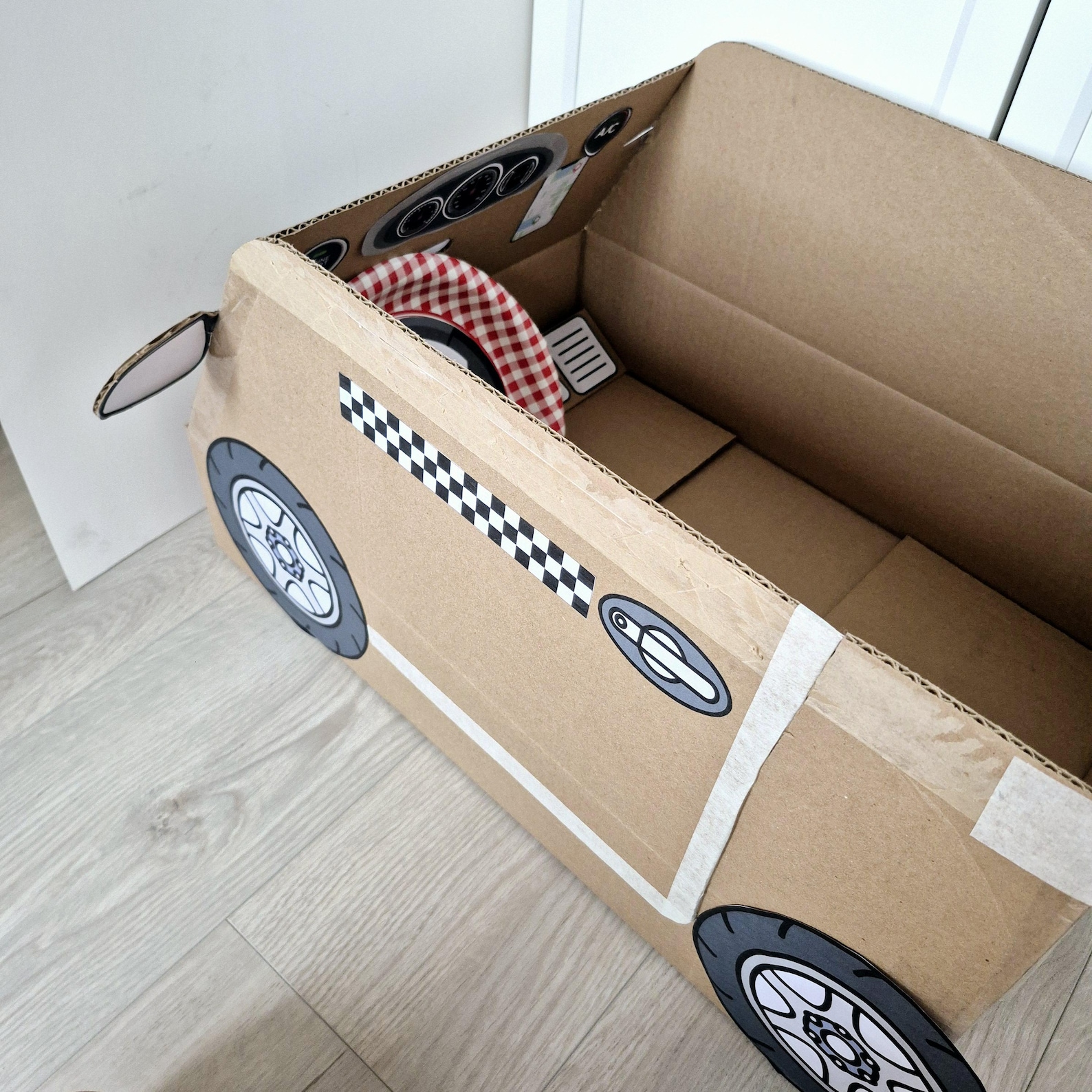 DIY Cardboard Box Car Template Kids Craft Activity Printable PDF Car ...