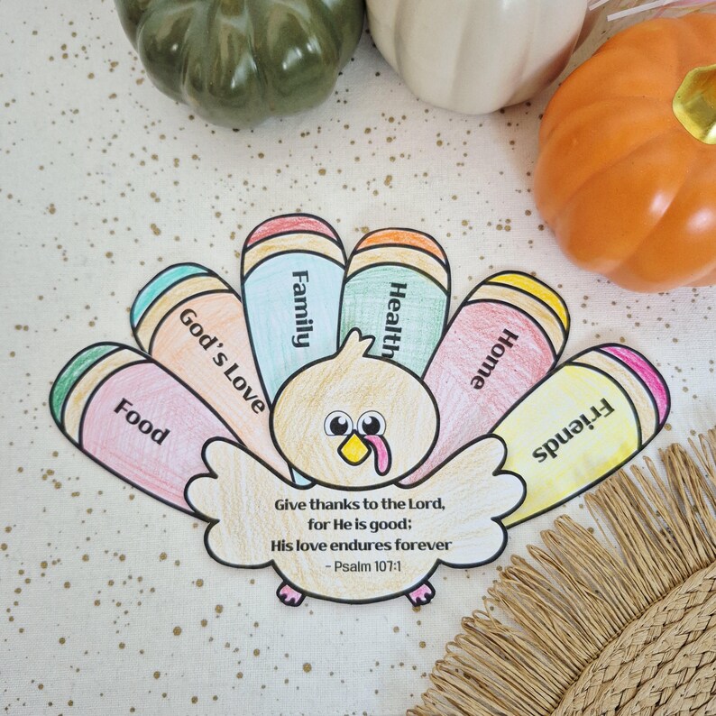Thanksgiving Bible Craft for Kids, Thankful Turkey Coloring, Sunday ...