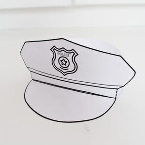 Police Hat Crown Printable Community Helper Craft Coloring DIY Paper ...