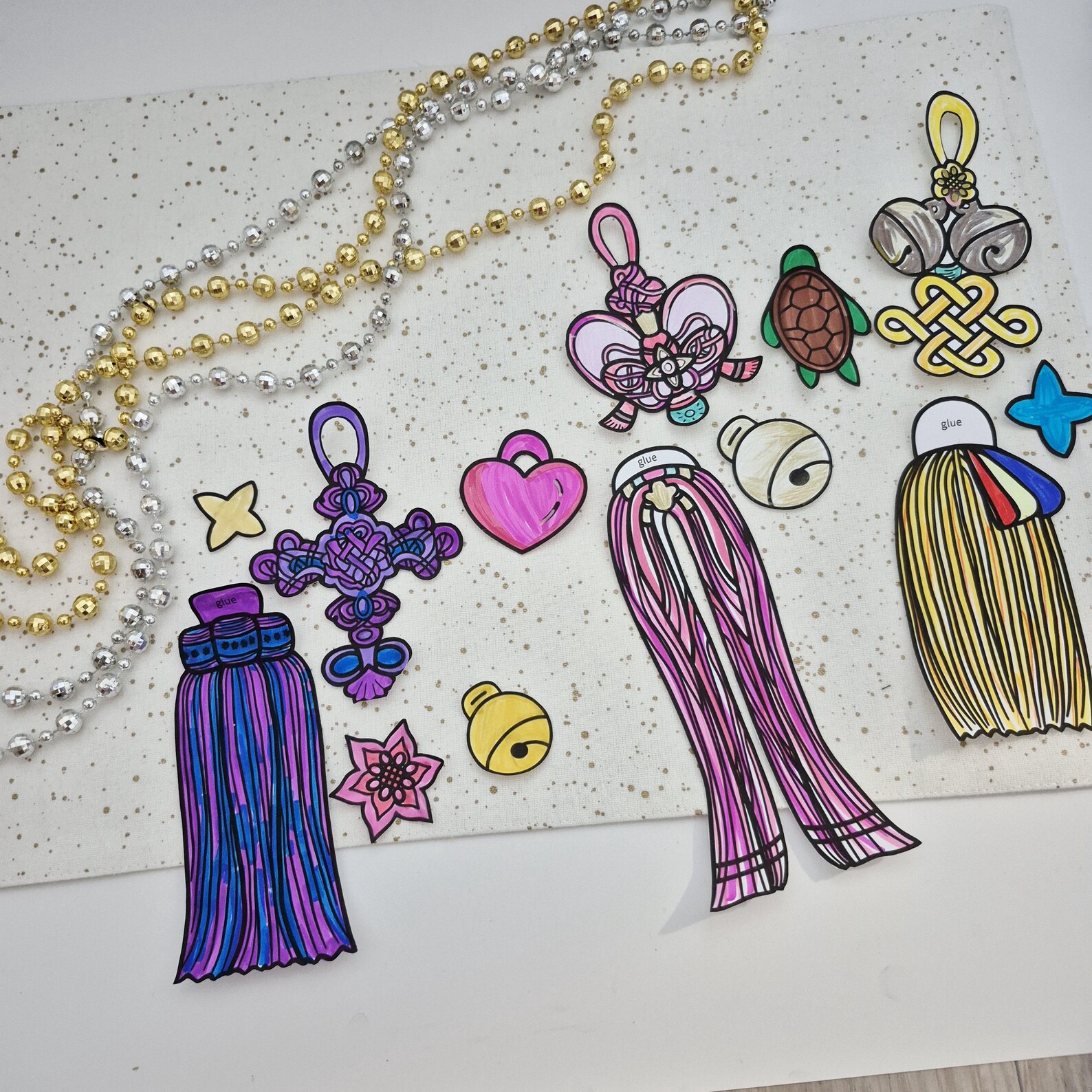 Printable K-pop Tassel Charm (norigae) Coloring DIY Craft, K Pop ...
