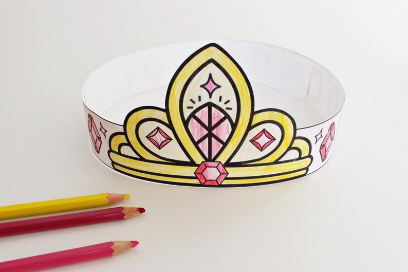 Paper Princess Crown Template Printable Kids Paper Tiara Craft DIY ...