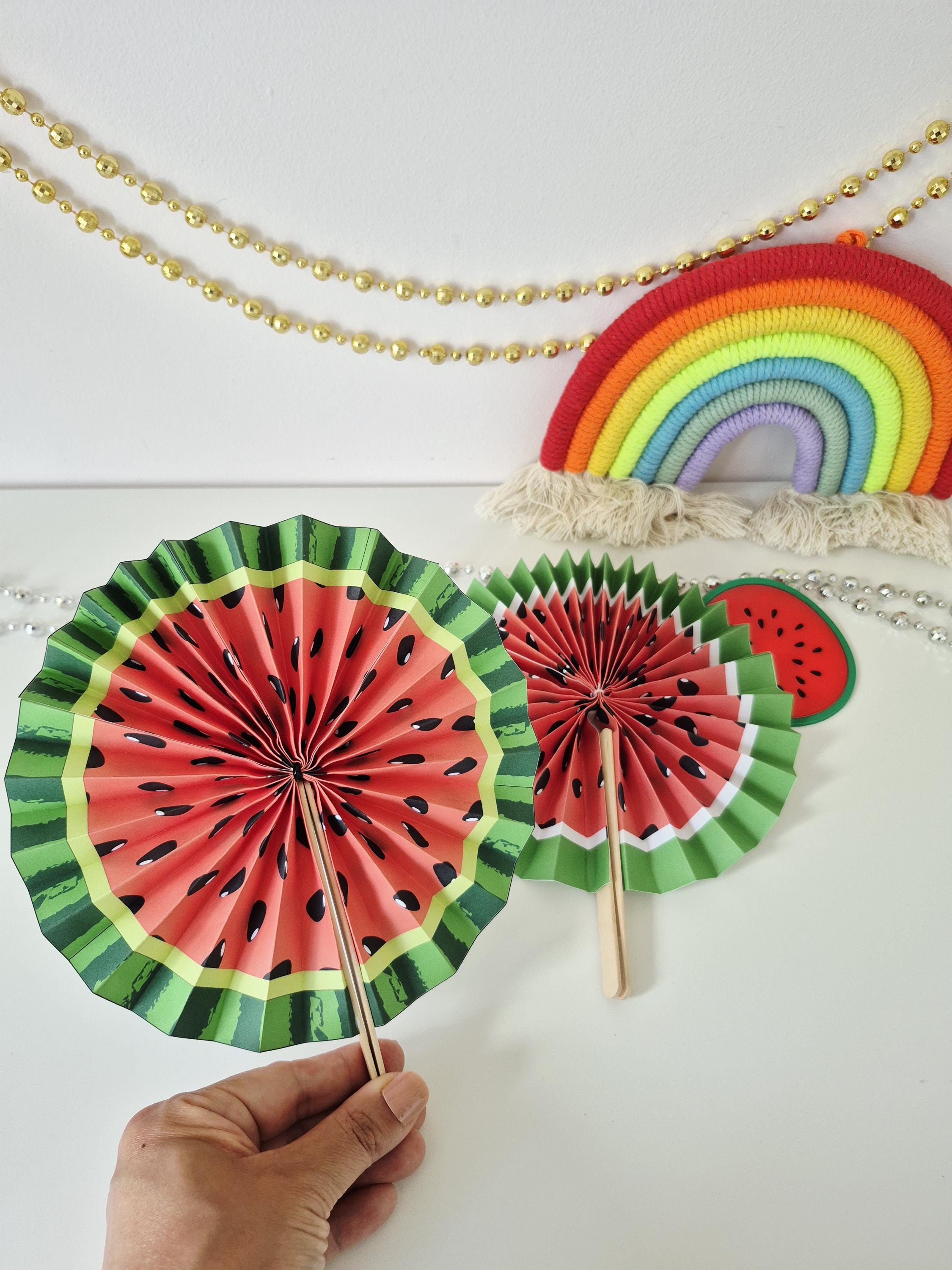 Watermelon Fan Craft Printable Summer Paper Fan Template Kids Summer ...