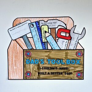Father's Day Craft Tool Box Printable Dad’s Toolbox Coloring Activity I ...