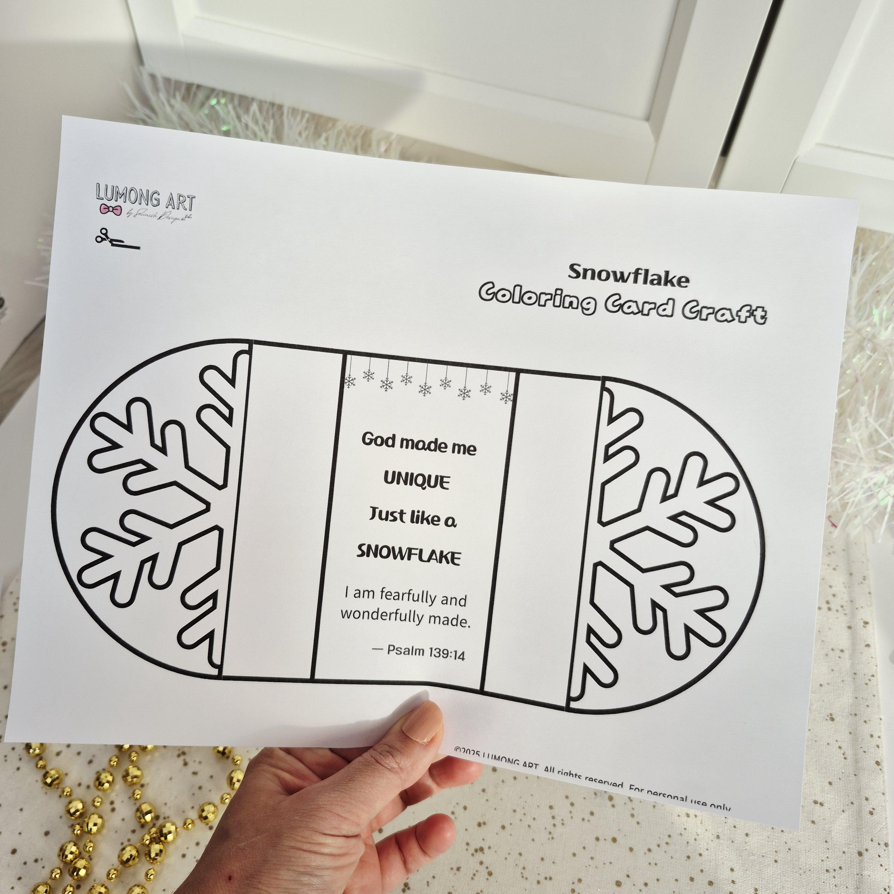 Bible Snowflake Card Craft, Psalm 139:14 Printable, God Made Me Unique ...