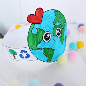 Earth Day Crown Craft for Kids, Save the Planet Pledge Activity ...