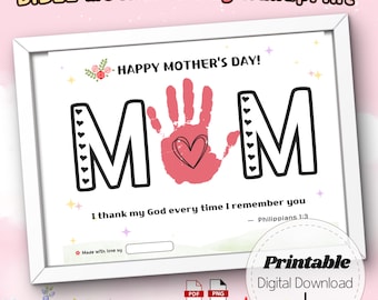 Mother's Day Handprint Craft Christian Bible Verse Philippians 1:3 ...