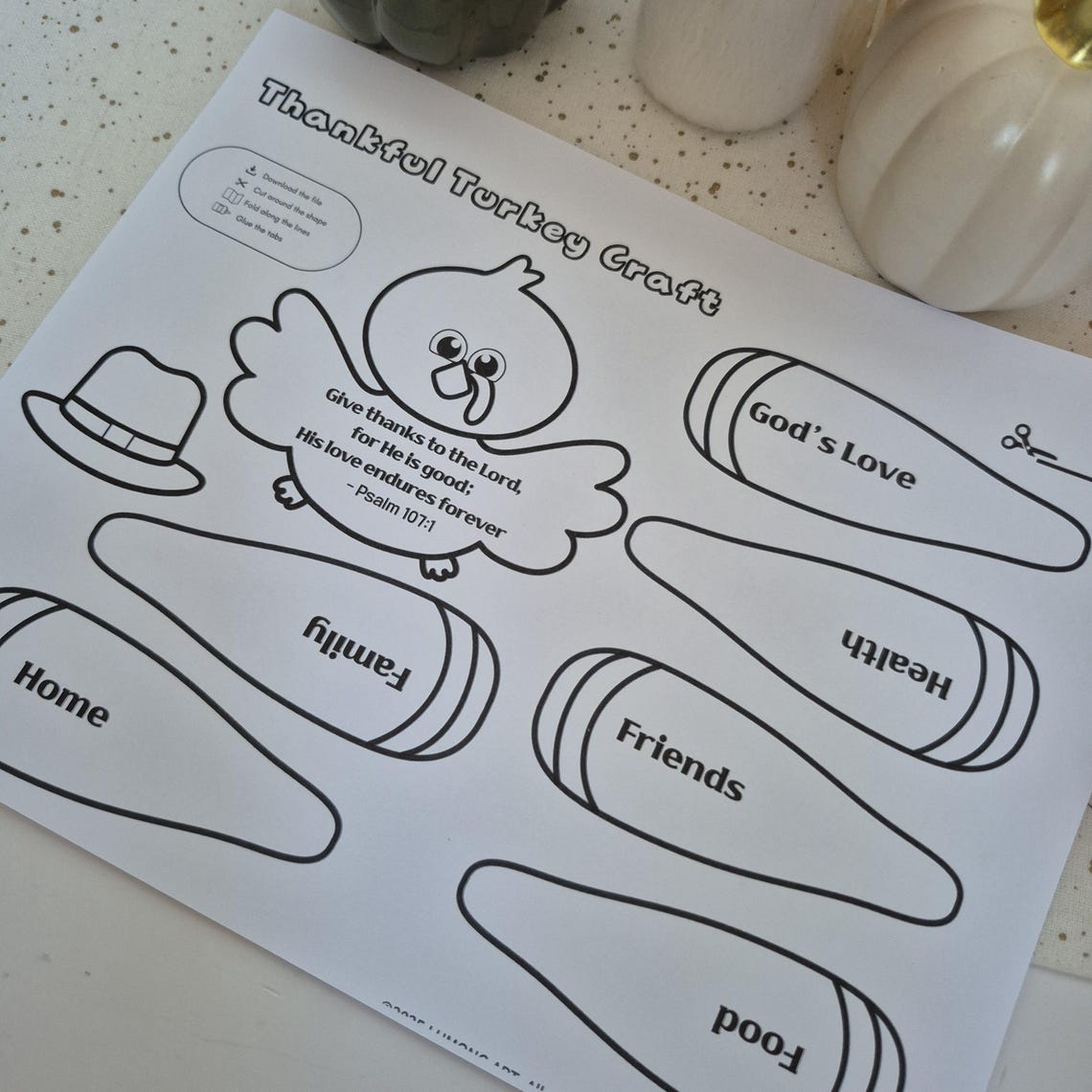 Thanksgiving Bible Craft for Kids, Thankful Turkey Coloring, Sunday ...