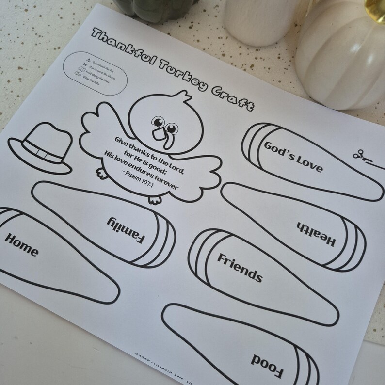 Thanksgiving Bible Craft for Kids, Thankful Turkey Coloring, Sunday ...