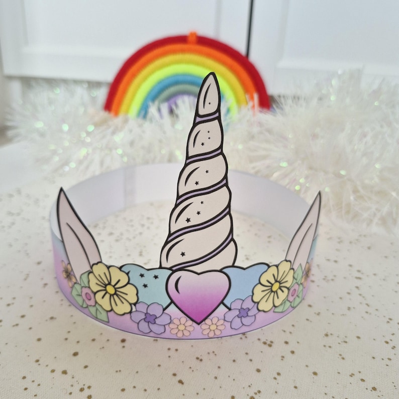 Printable Unicorn Crown Craft for Kids – Coloring Paper Headband | DIY ...
