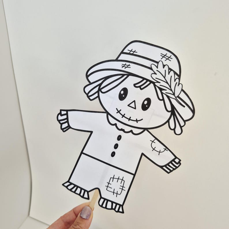 Build an Scarecrow Craft 3D Cut & Paste Activity, Printable Fall Kids ...