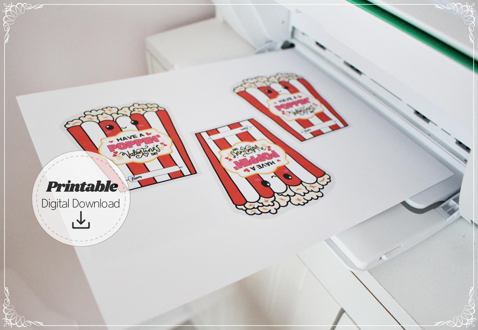 Have a Poppin' Valentine's Day Popcorn Wrapper & Tags, Kids Valentine ...